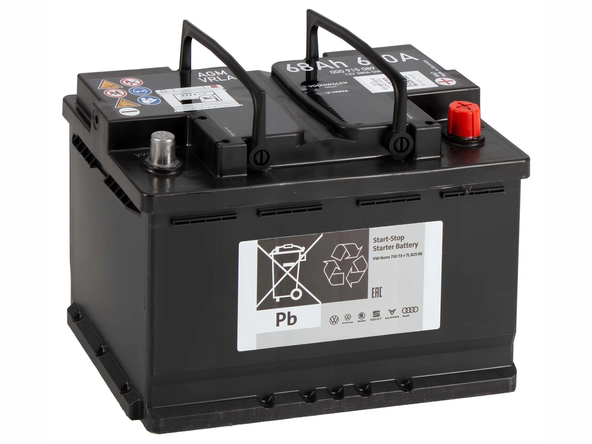 Battery 68AH/380A AGM 000915089BC for Volkswagen Polo 6R